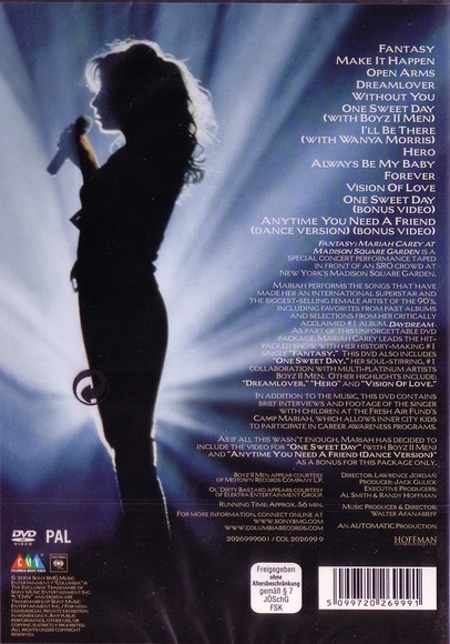 FANTASY: MARIAH CAREY AT MADISON SQUARE GARDEN - Dubman Home Entertainment