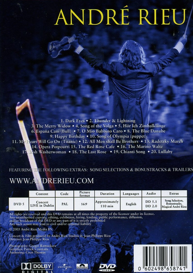 Andre Rieu - Live in Dublin dvd - Dubman Home Entertainment
