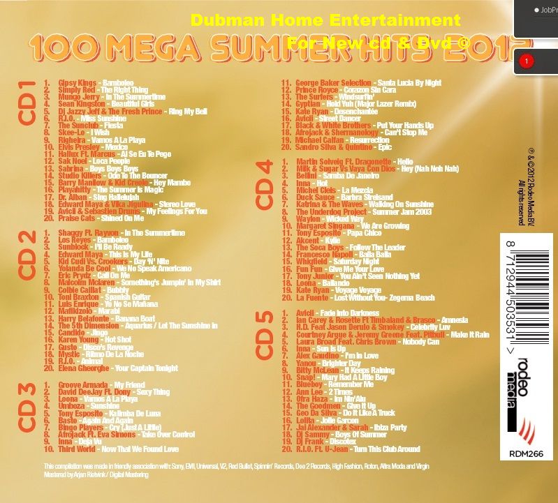 100 Mega Summer Hits 2012 - Dubman Home Entertainment