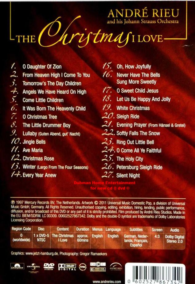 Andre Rieu - The Christmas Collection - Dubman Home Entertainment