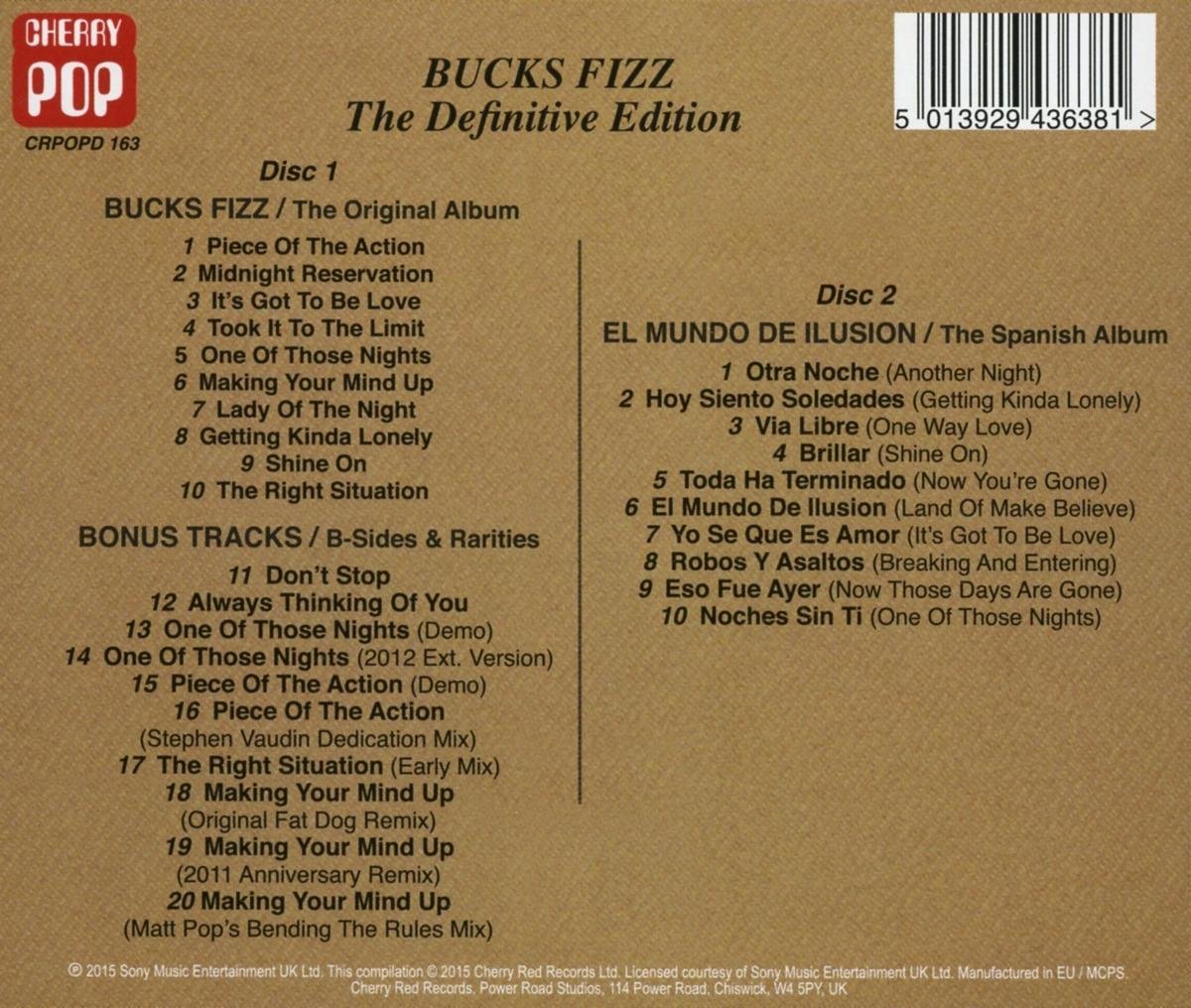 Bucks Fizz ‎– Bucks Fizz - The Definitive Edtion 2-cd - Dubman Home ...