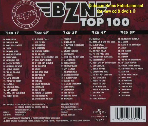 BZN Top 100 greatest hits 5 cd box - Dubman Home Entertainment