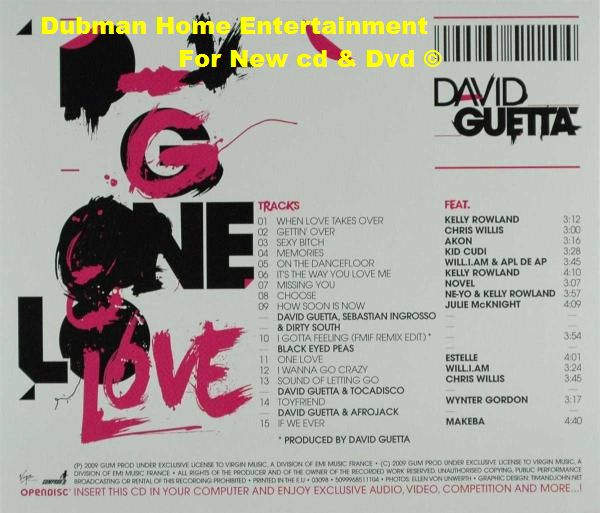 David Guetta - One Love - Dubman Home Entertainment