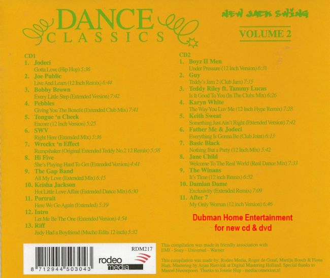 Dance Classics - New Jack Swing Vol. 2 - Dubman Home Entertainment