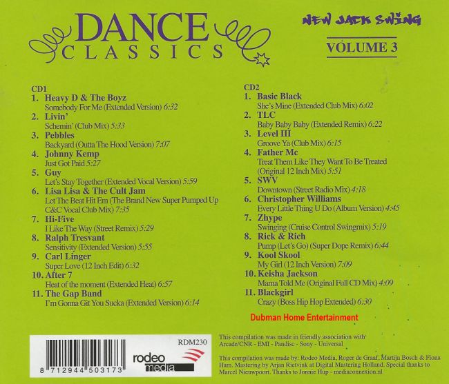 Dance Classics - New Jack Swing Vol. 3 - Dubman Home Entertainment