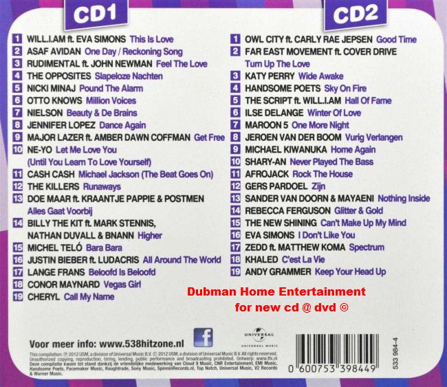 Hitzone 63 2-cd - Dubman Home Entertainment