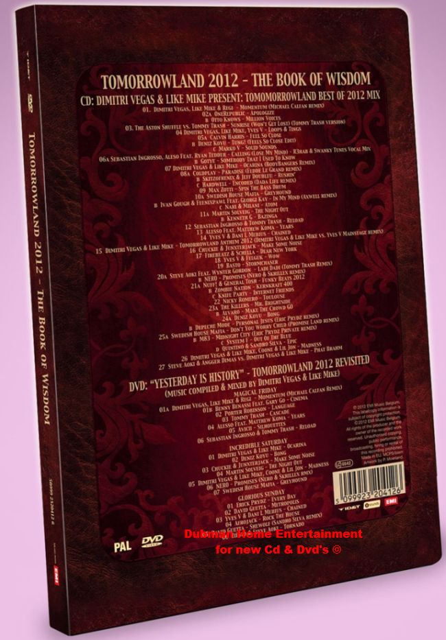 Tomorrowland 2012 - The Book Of Wisdom Cd + Dvd - Dubman Home Entertainment